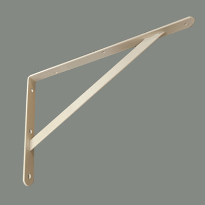 Single Heavy Duty Reinforced White Powder Coated Steel Shelf Bracket ...