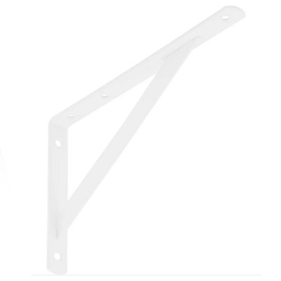 Single Heavy Duty Reinforced White Powder Coated Steel Shelf Bracket ...