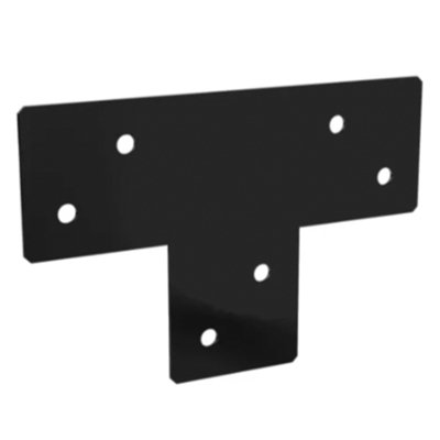 Single Large Black Heavy Duty 2.5mm Thick Tee Plate Brace Flat T Shape ...