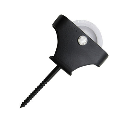 Single Line Screw In Pulley Wheel Black (Washing Clothes Airer Indoor ...