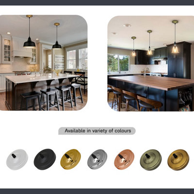 Single Outlet Ceiling Rose Light Fitting 108mm Metal Round Chrome Cover ...