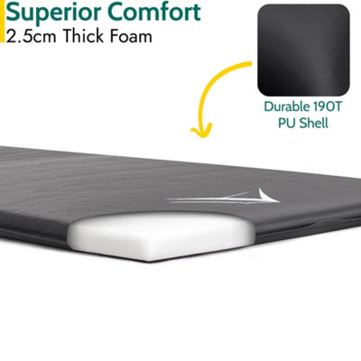 Single Pillow Camping Mat Self Inflating Inflatable Roll Mattress With ...