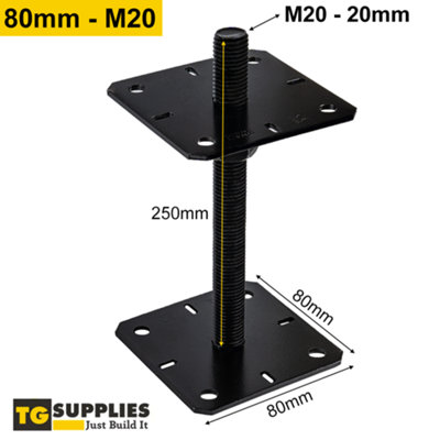 Single Premium Black Heavy Duty Galvanised Height Adjustable Pergola ...