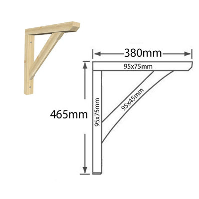 Single Premium Heavy Duty ELITE Timber Wooden Porch Gallows Bracket ...