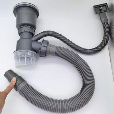Single Sink Kitchen Drain Kit Space Saving Drain Downspout Anti ...