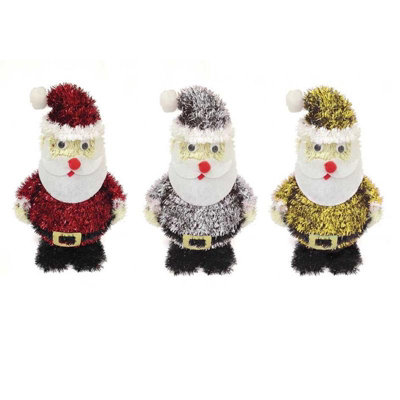 Single Small Santa Christmas Tinsel Decoration