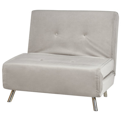 SINGLE SOFA BED FARRIS VELVET LIGHT GREY
