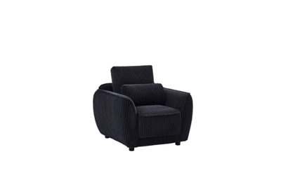 SINGLE SOFA DARK GREY CHARCOAL FABRIC SOFA SOFA SET SUITES SETTEE 1 ...