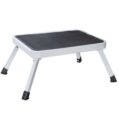 Single Step Folding Caravan Stool Steel Non Slip Mat Ladder Van ...