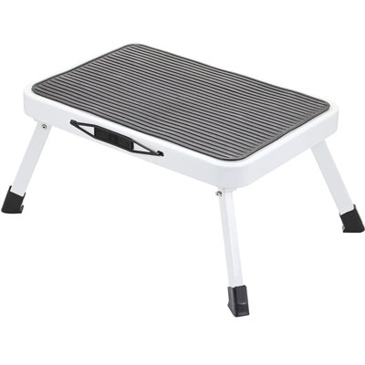 Single Step Folding Caravan Stool Steel Non Slip Mat Ladder Van ...
