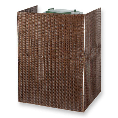 Single Wheelie Bin Screen - Faux-Willow Look with Steel Frame, Made ...