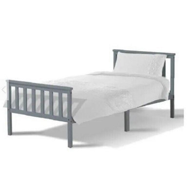 Buy Single Wooden Bed Grey 3ft Slatted Frame 90cm x 190cm at B&Q
