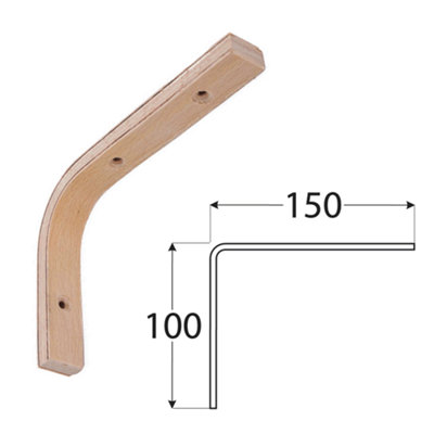 Single Wooden Plywood Beech Shelf Supports Bracket - 150x100mm
