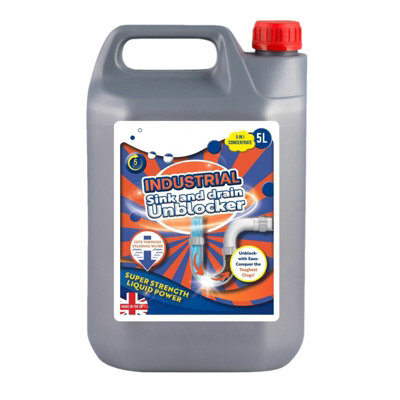 Buy Sink and Drain Unblocker Industrial Strength Liquid Pipe Clog Remover Cleaner 5L | DIY at B&Q