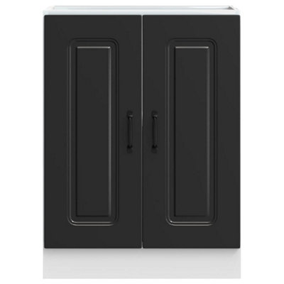 Sink Base Cabinet Kalmar Black 60x46x81.5 cm Engineered Wood