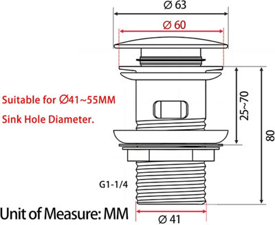 Sink drain with overflow, drain plug, pop-up drain, universal drain for ...