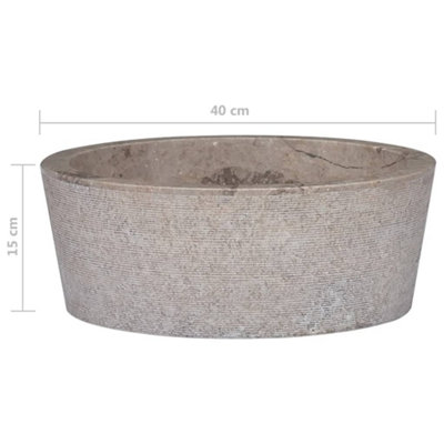 Sink Grey 40x15 cm Marble for Bathroom