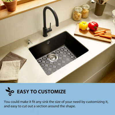 Sink Mat, 2Pcs Kitchen Sink Protector Mat for Ceramic/Stainless Steel ...