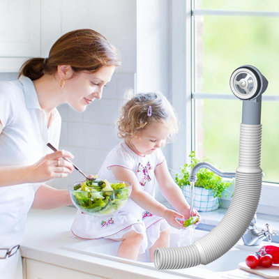 Sink Overflow Kit Including 2 Adjustable Pipes 1 Overflow Cover