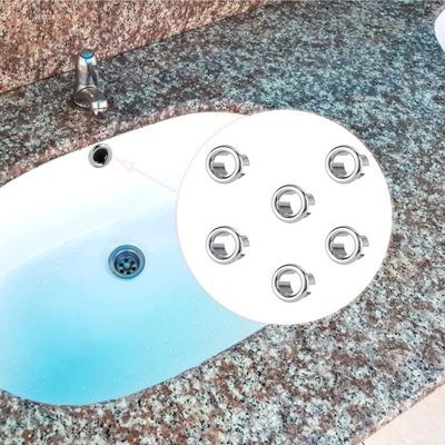 Sink Overflow Ring, 6 Pcs Sink Hole Replacement Overflow Hole, Round ...