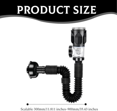 Sink Waste Pipe Deodorant Drain Set, Flip,Up Black Brushed Sink Waste ...