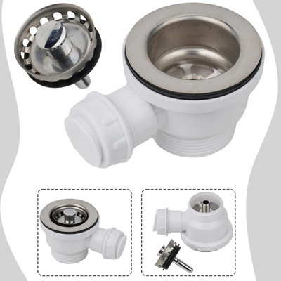SINK WASTE, STAINLESS STEEL 70MM PP FLANGE FITS SINK MINI BASKET ...