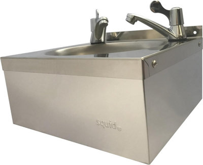 SINK with LEVER TAPS Stainless Steel HAND WASH BASIN Waste, Plug & Trap