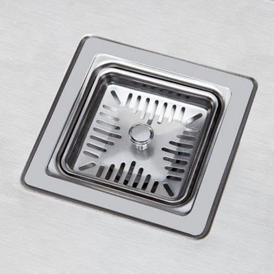 Sinkoro 1.5 Bowl Kitchen Sink Square Inset Stainless Steel Right Hand ...