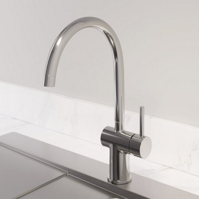 Sinkoro Modern Monobloc Kitchen Mixer Tap Single Lever Handle Curved ...