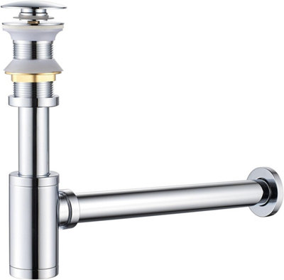 Siphon with drain and without overflow, universal anti-odor brass sink ...