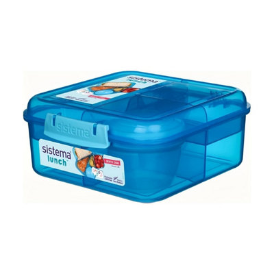 Sistema Blue Bento Lunch Box 1.25L - BPA-Free, Multi-Compartment Design ...