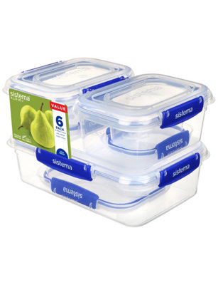 Sistema Klip It Plus 6 Piece Food Storage Airtight Easy Locking Leak ...