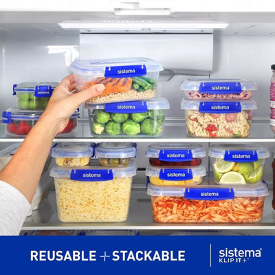 Sistema Klip It Plus 6 Piece Food Storage Airtight Easy Locking Leak ...