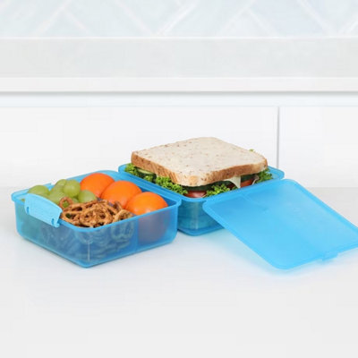 Sistema Lunch Cube 1.4L - Blue, Dual-Compartment Lunch Box with Divider ...