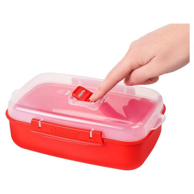 Sistema Microwave Rectangular Lunch Box 1.25L (6 Pack) - BPA-Free Plastic