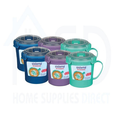 Sistema Microwave Soup Mug Set 656ml - 6-Pack (Turquoise, Purple, Blue ...
