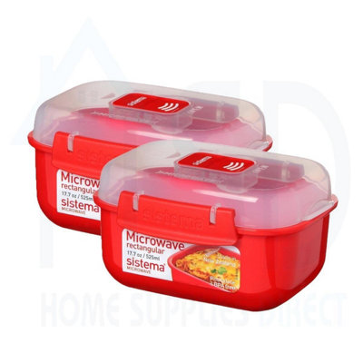 Sistema Rectangular Lunch Box 525ml (6 Pack) - BPA-Free, Microwave ...