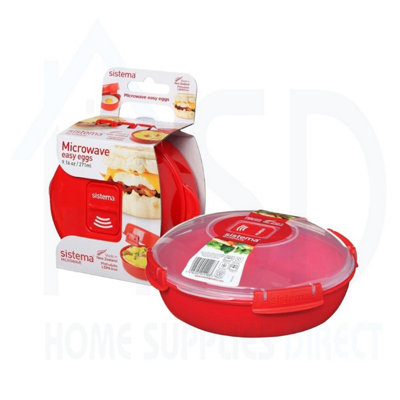 Sistema Round Dish Plate 1.3L & Easy Eggs 271ml - BPA-Free Microwave ...