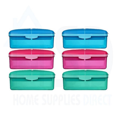 Sistema Slimline Quaddie Lunch Box 1.5L (6 Pack) - Assorted Colours ...