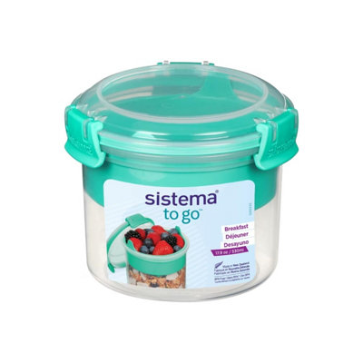 Sistema TO GO Breakfast Bowl 530ml - 6-Pack (3 Turquoise, 3 Blue) with ...