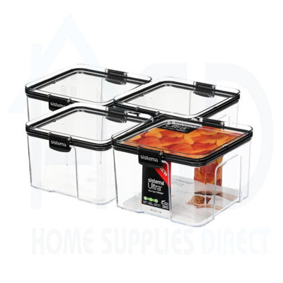 Sistema Ultra Square 1.4L Food Container (8 Pack) - BPA-Free Plastic ...