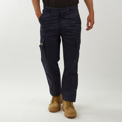 Site King Navy Combat Cargo Work Trousers (W38, L36)