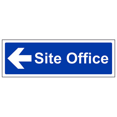 Site Office Arrow Left Direction Sign - Adhesive Vinyl - 300x100mm (x3)