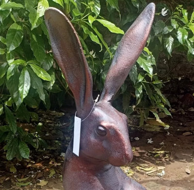Sitting Hare Garden Sculpture Cast in Aluminium