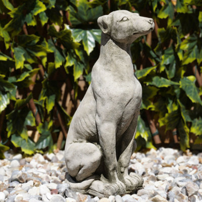 Sitting Puppy Dog Stone Statue Outdoor British Made Garden Ornament ...