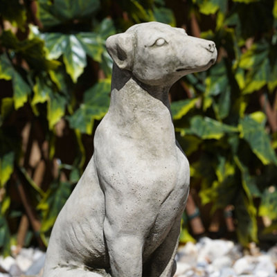 Sitting Puppy Dog Stone Statue Outdoor British Made Garden Ornament ...