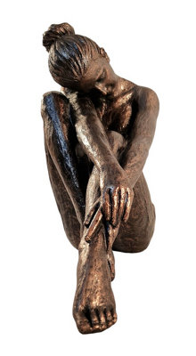 Sitting Woman Statue Bronze St