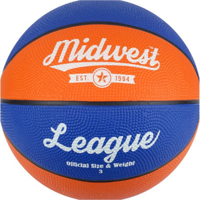 Size 3 Blue & Orange League Basketball Ball - High Grip Rubber Durable ...