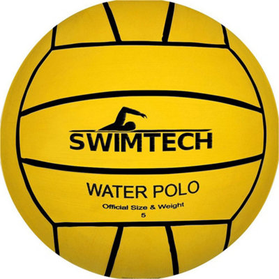 Size 5 Official Premium Rubber Water Polo Ball - Rough Wet Grip Yellow ...