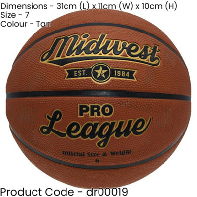 Size 7 Pro League Basketball Ball - Rubber High Grip Cover Deep Channel ...